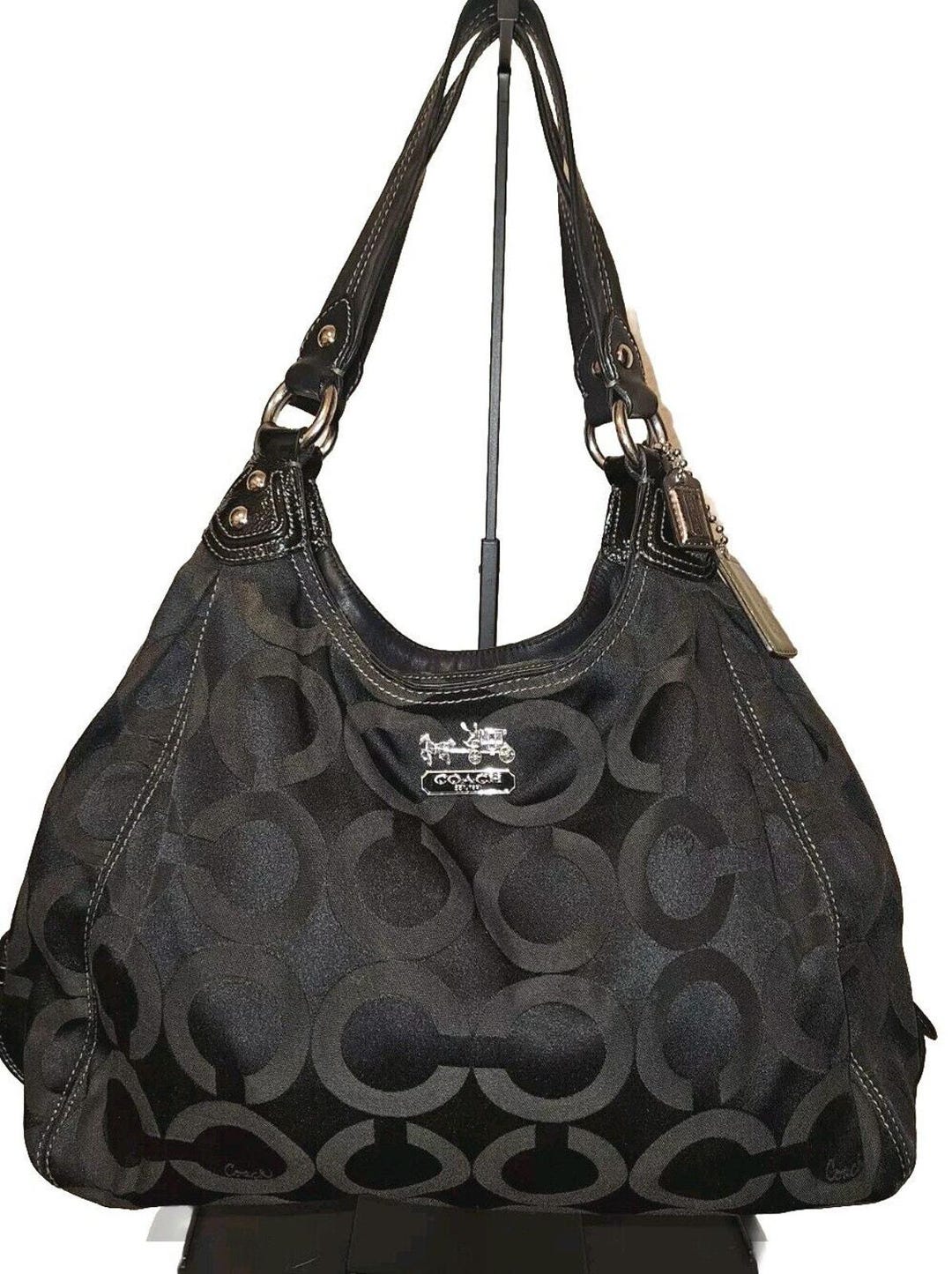 Coach Madison Op Art Large Maggie Handbag Purse Black 14324 - Etsy