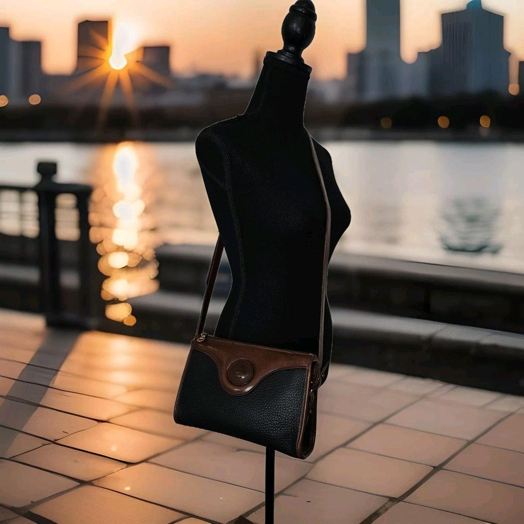 Dooney and Bourke Crossbody Purse Black & Brown 9x6 - Etsy