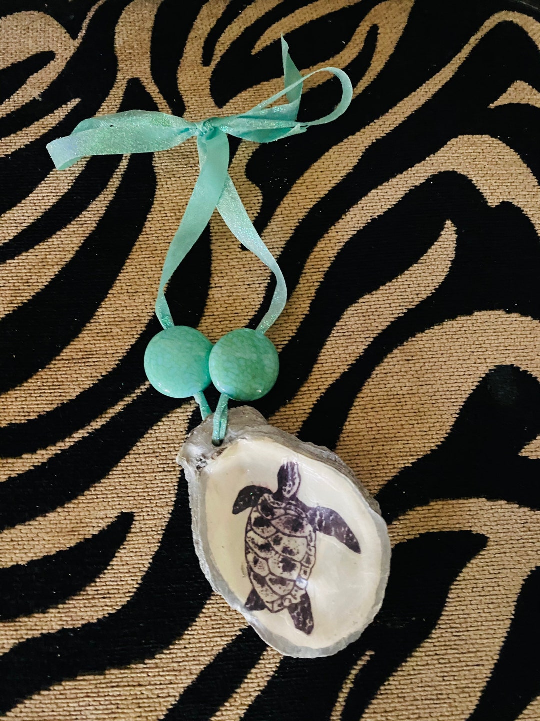 Turtle Oyster Shell Ornament - Etsy