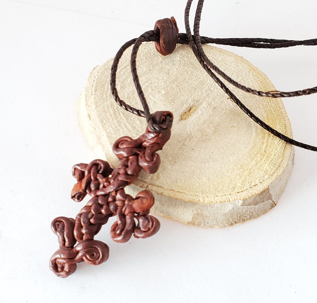 2 Hand Crafte Ethiopian Leather Amulet Leather Cross Necklace ...