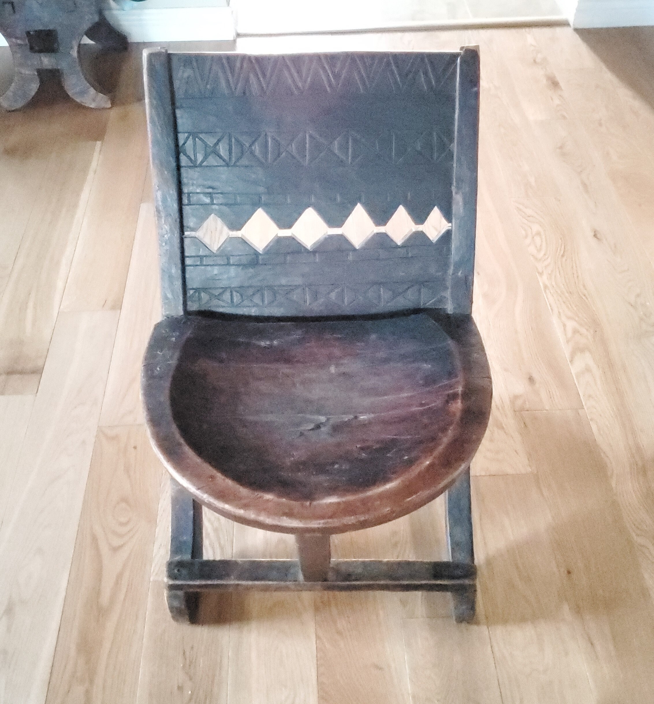 African elegant decorated chair from the Oromo people in | Etsy
