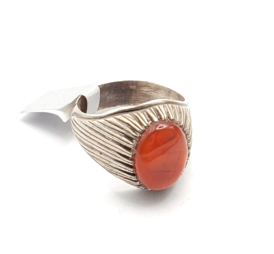 Antique Yemen Ancient Carnelian Silver Ring Size 11 ,yemen Tribal ...