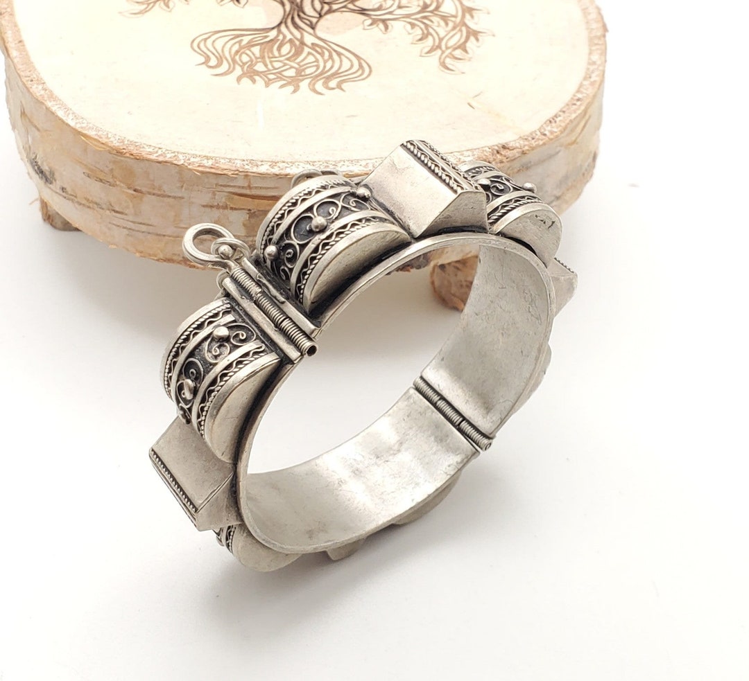 Antique Silver Moroccan Tiznit Berber Bracelet, Ethnic Tribal, Tribal ...