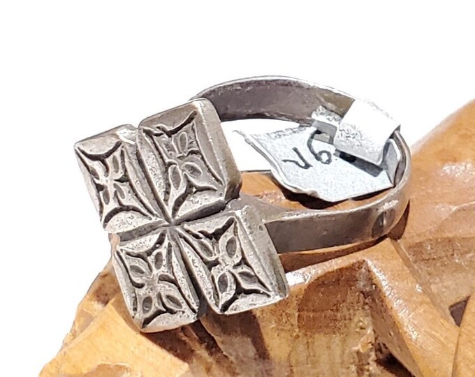 Antique Tuareg Elevated Engraved Table Silver Ring Size 9 ,tuareg ...