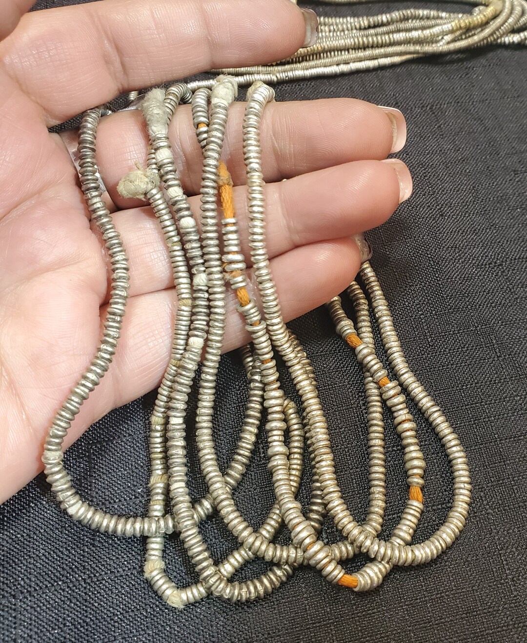 Antique Ethiopian 4 Strand of Silver Heishi Anklet 1930s ,collectible ...