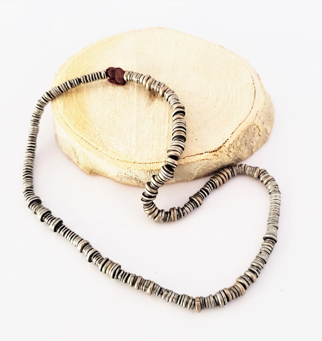 Antique Ethiopian 12''strand of Silver Heishi Anklet 1930s ,collectible ...