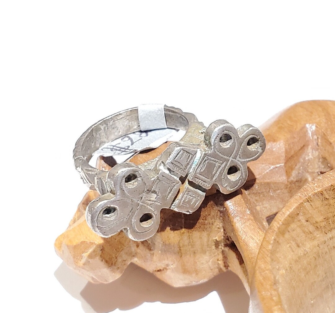 Antique Tuareg Elevated Engraved Table Silver Ring Size 7 ,tuareg ...