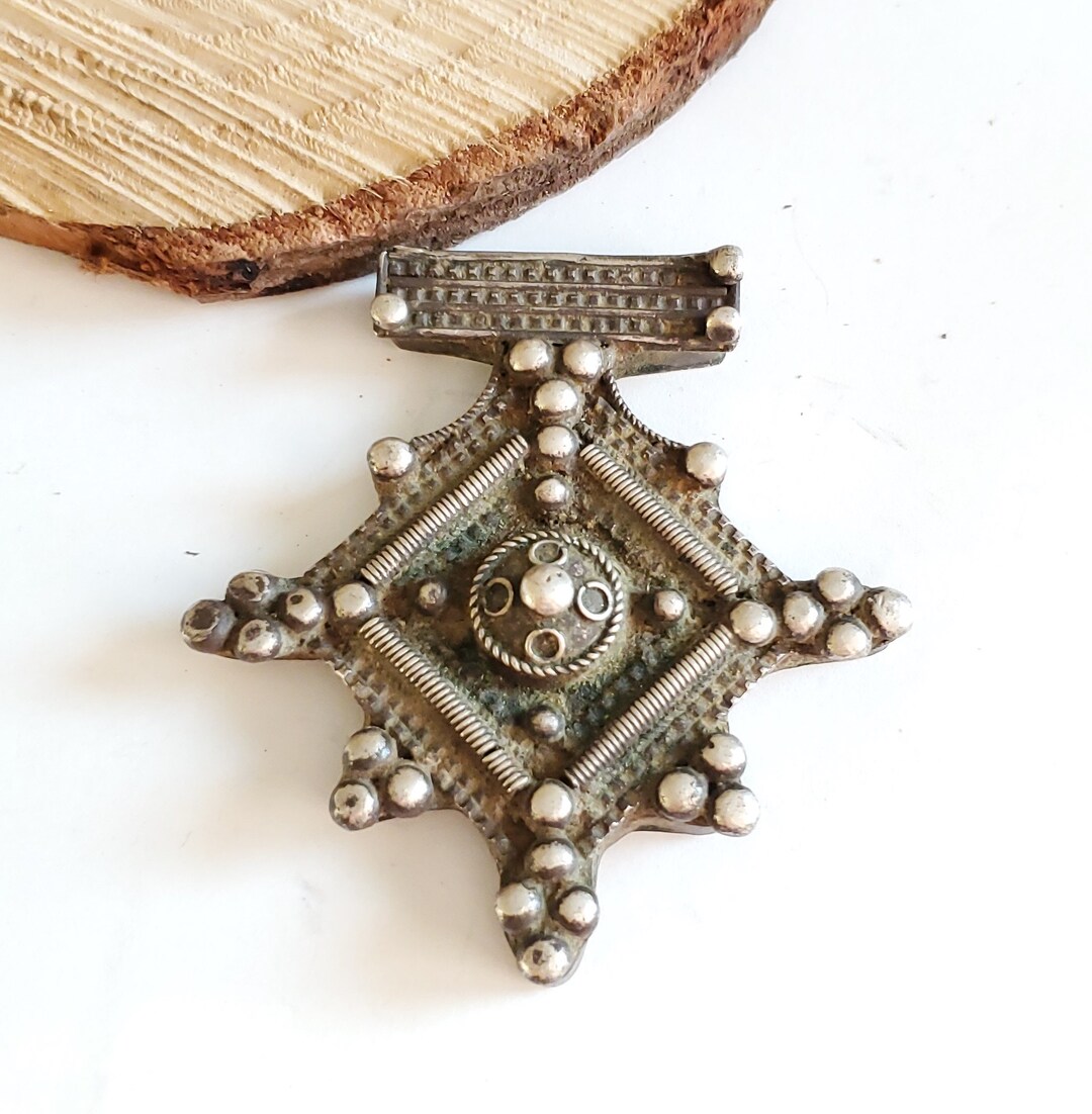 Berber Silver Cross Pendant: Moroccan Talisman Jewelry - Etsy