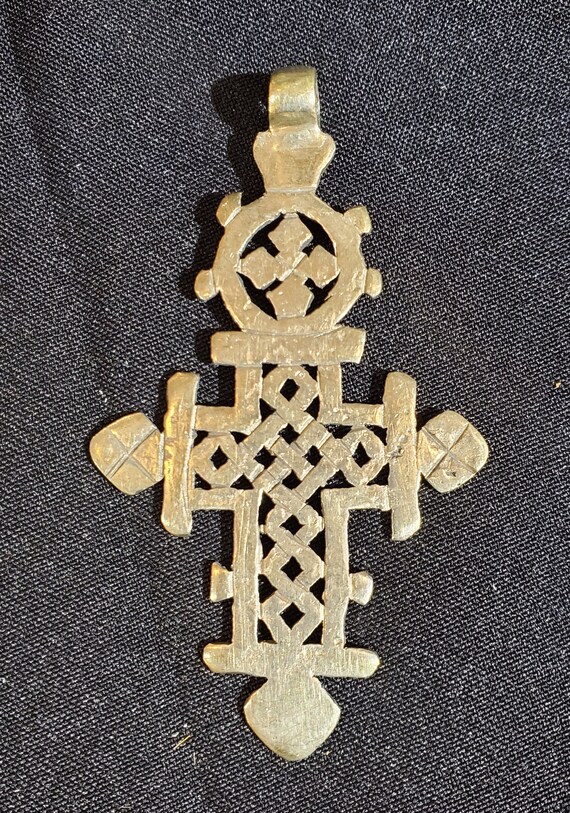 Ethiopian Brass Coptic Cross Gem