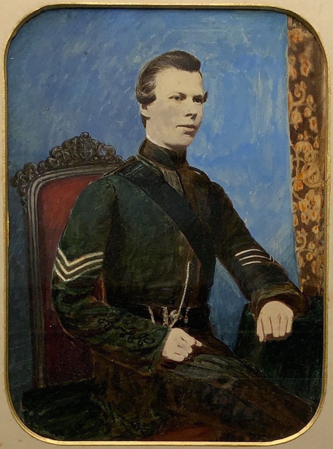 A Seated Sergeant 19th Century Victorian Oil Portrait - Etsy