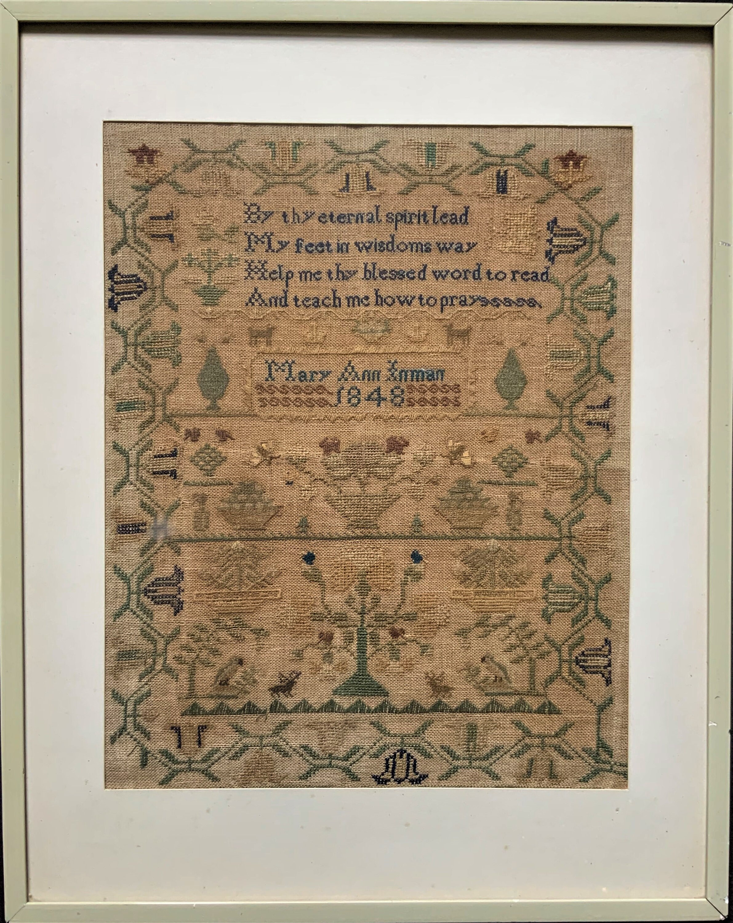 Beautiful Mid-19thc 1848 Victorian Sampler With Religious Script - Etsy