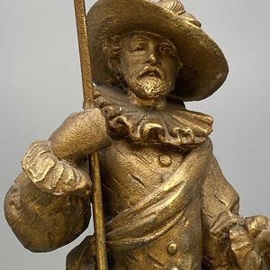 C. 1890 Impressive Pair Renaissance Style Gilt Metal Halberdier Soldier ...