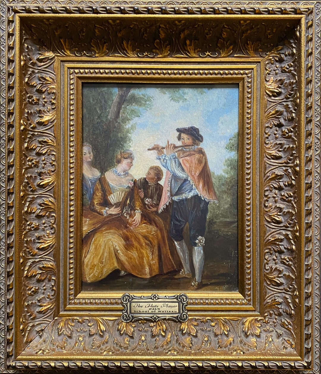 The Flute Player' After Jean Antoine Watteau french, 1684-1721 Oil ...