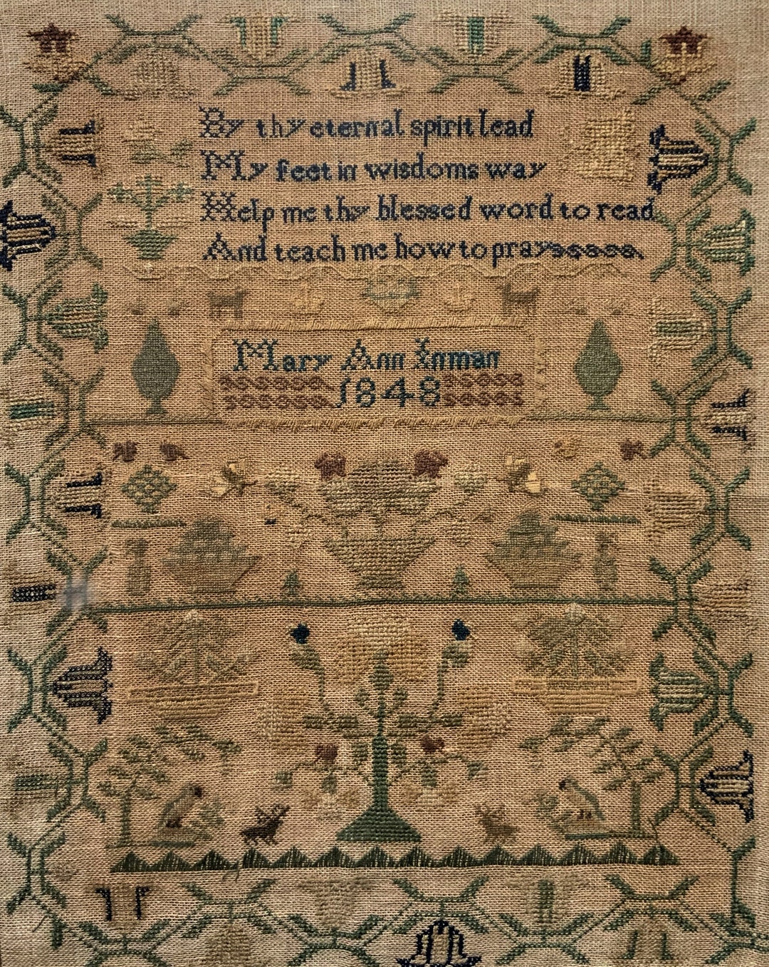 Beautiful Mid-19thc 1848 Victorian Sampler With Religious Script - Etsy