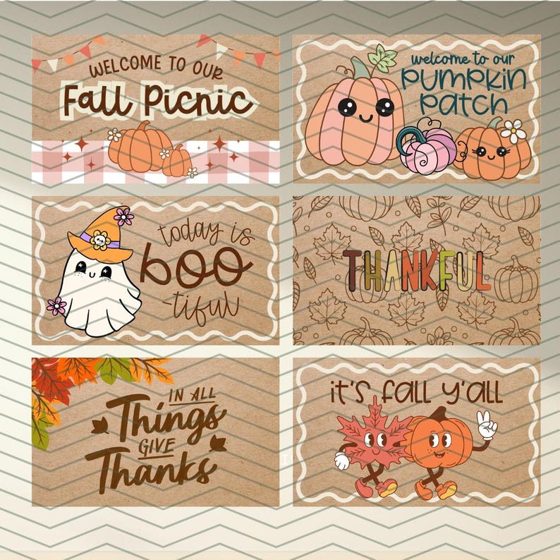 20+ Fall Banner Bundle Mockup Template | Thanksgiving Patterns, Pumpkin ...