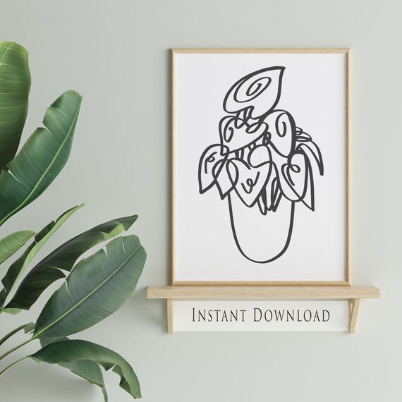 House Plant Scribble SVG & PNG Indoor Garden Greenery svg | Etsy