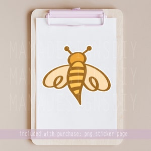 Bee png Bumble Bee Sticker File Golden Yellow Print File | Etsy