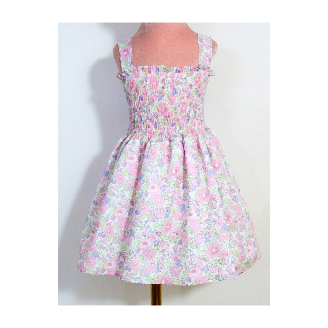 Liberty London Girl Smock Summer Sun Dress: Sleeveless Floral Print - Etsy