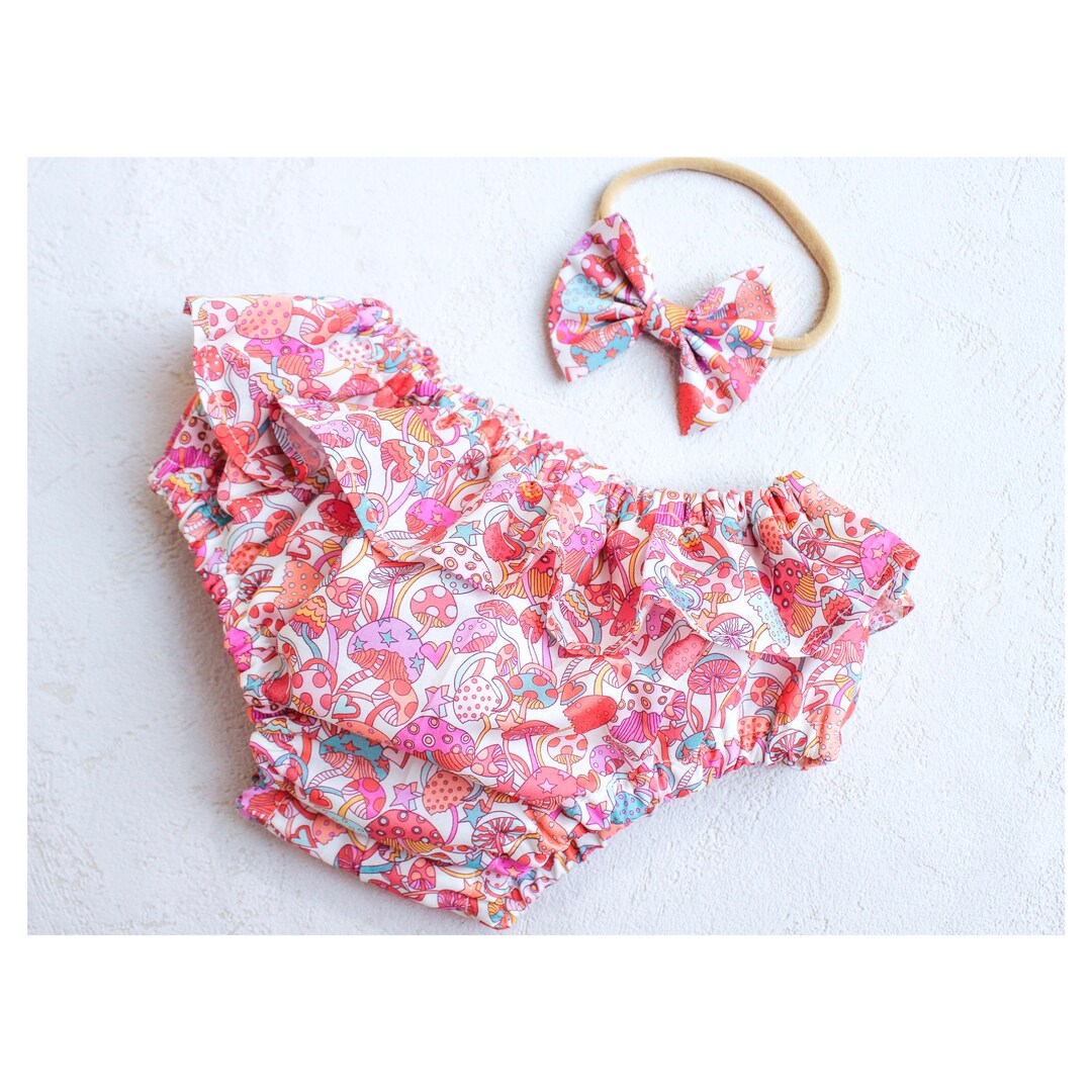 Floral Bloomers Liberty London Baby Flower Swimsuit Baby Ruffle Bottom ...