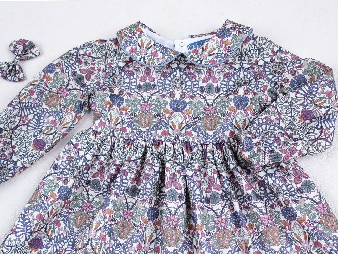 Peter Pan Collar Girl Dress - Liberty of London Floral Print Dress ...