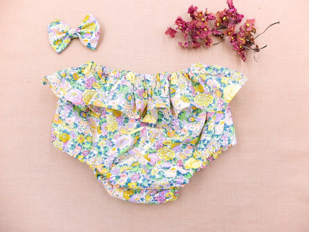 Floral Bloomers Liberty London Baby Flower Swimsuit Baby Ruffle Bottom ...