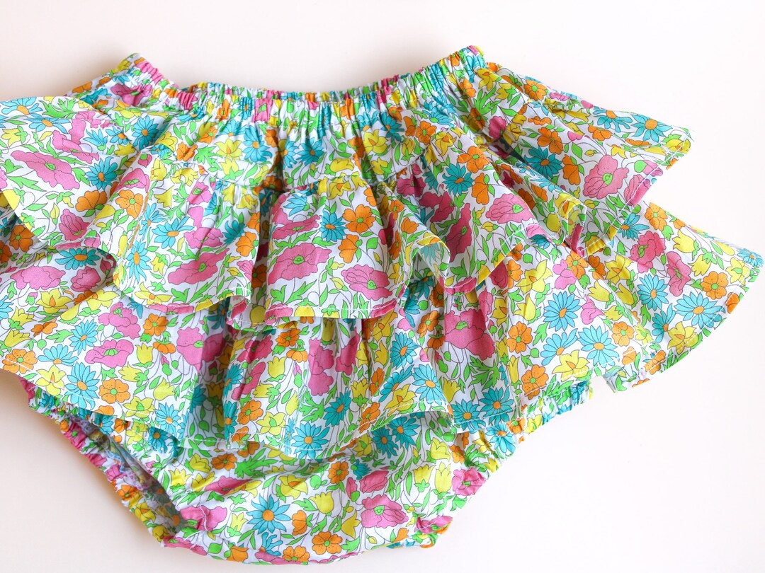 Floral Bloomers Liberty London Baby Flower Swimsuit Baby Ruffle Bottom ...