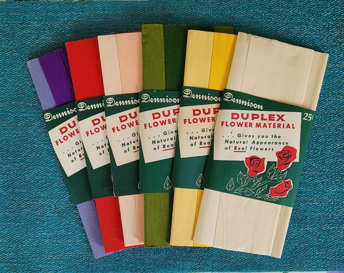 Vintage NOS Dennison Duplex Crepe Paper for Flower Making ~ LOT of 6 ...
