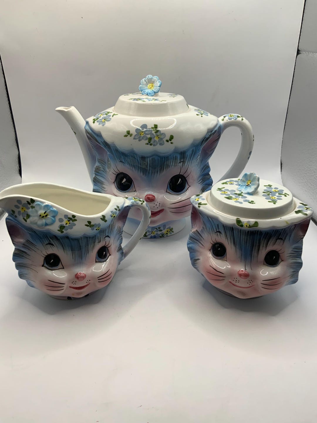 Vintage Lefton Miss Priss Tea Set, Teapot, Creamer and Sugar - Etsy