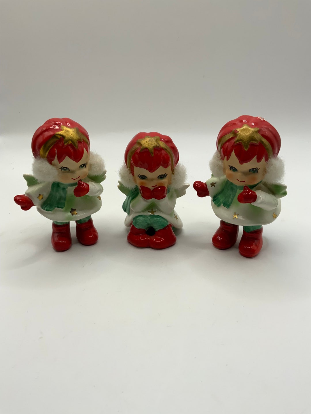 Vintage Lefton Christmas Figurines Lot of 3 - Etsy