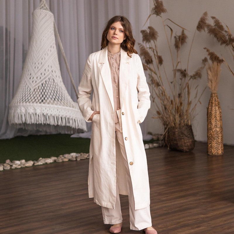 Linen Duster Coat - Etsy