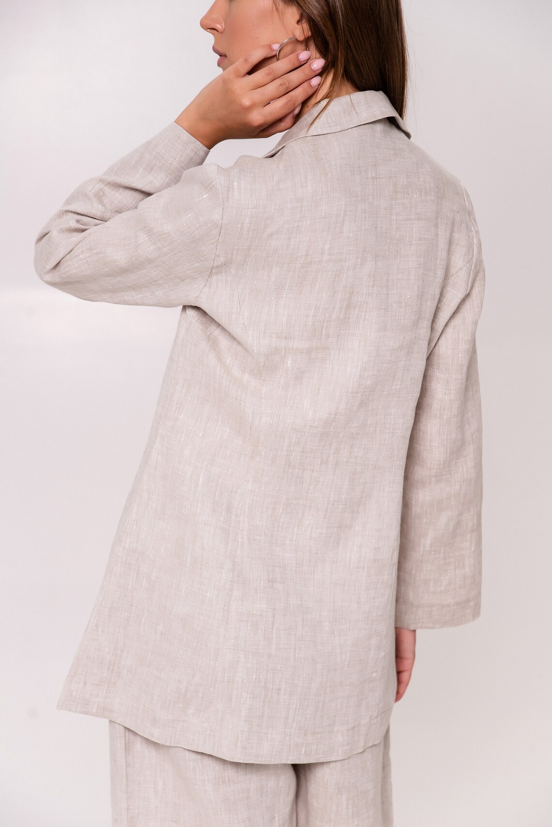 Linen Suit Women, Linen Shorts Suit, Linen Jacket and High Waisted ...