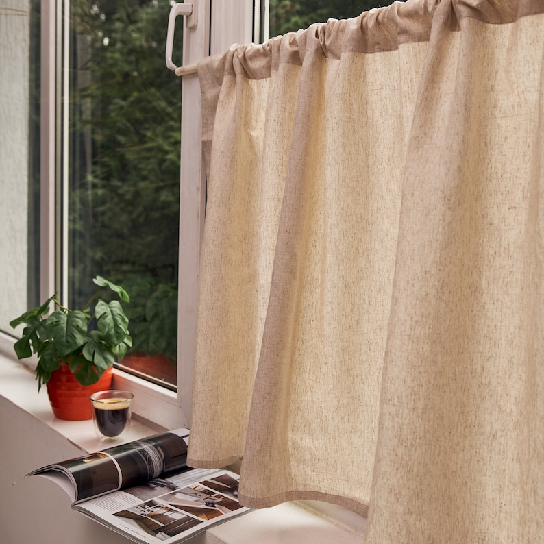 Custom Cafe Curtains, Organic Linen Curtains, Cafe Curtains Boho ...