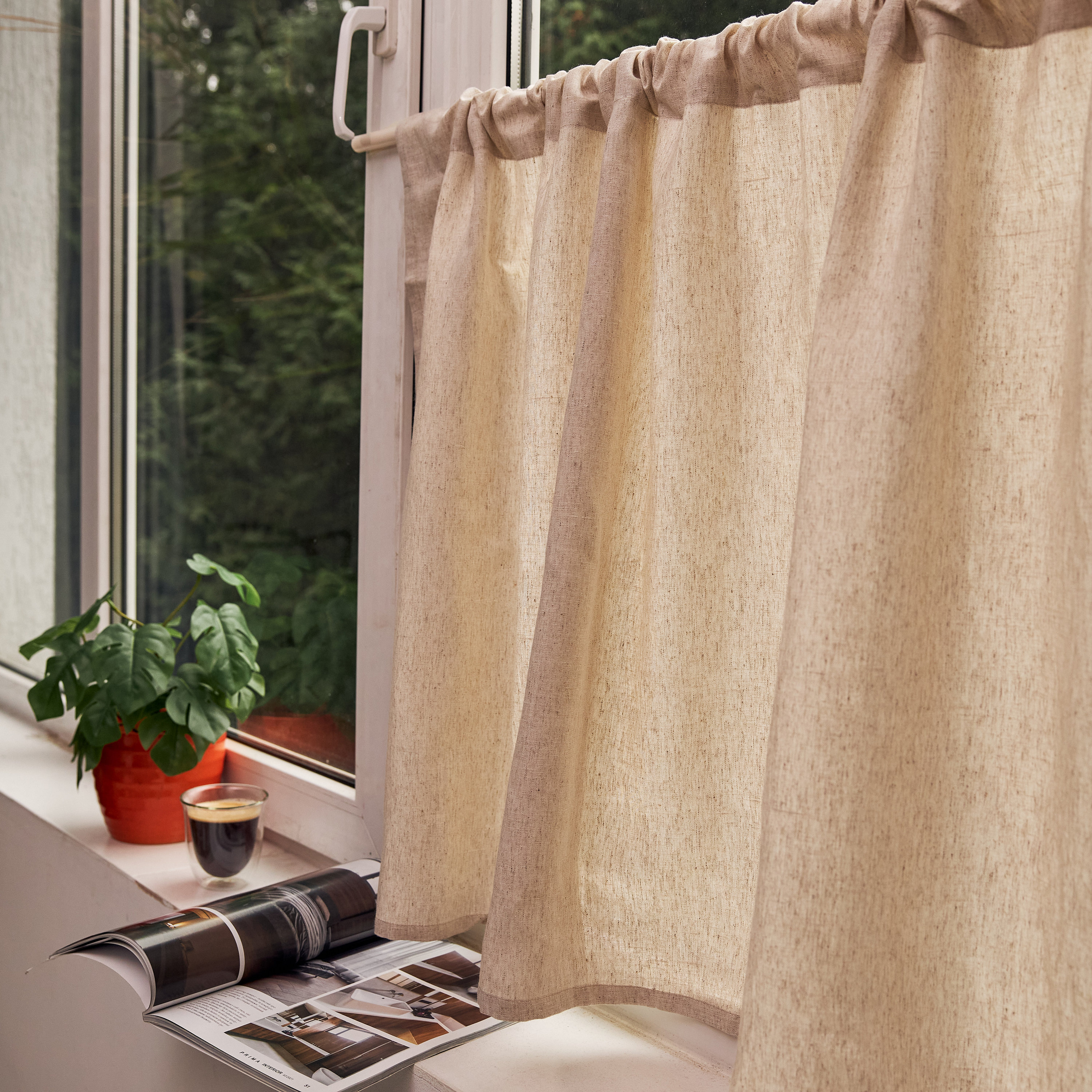 Custom Cafe Curtains, Organic Linen Curtains, Cafe Curtains Boho ...