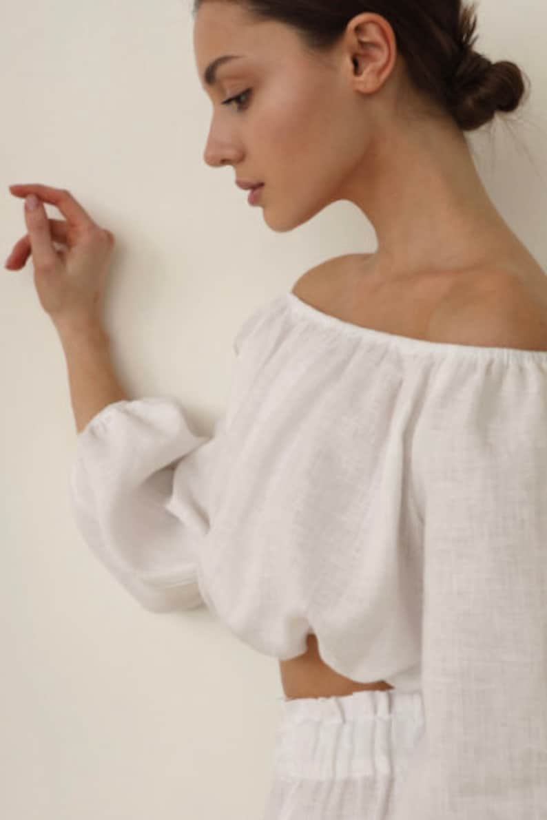 Linen Two Piece Set Two Piece Set Women White Linen Set - Etsy