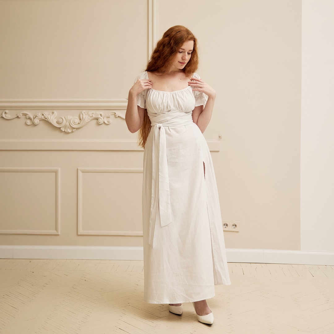 Linen Dress for Wedding, Rustic Wedding Dress, Simple Linen Dresses ...