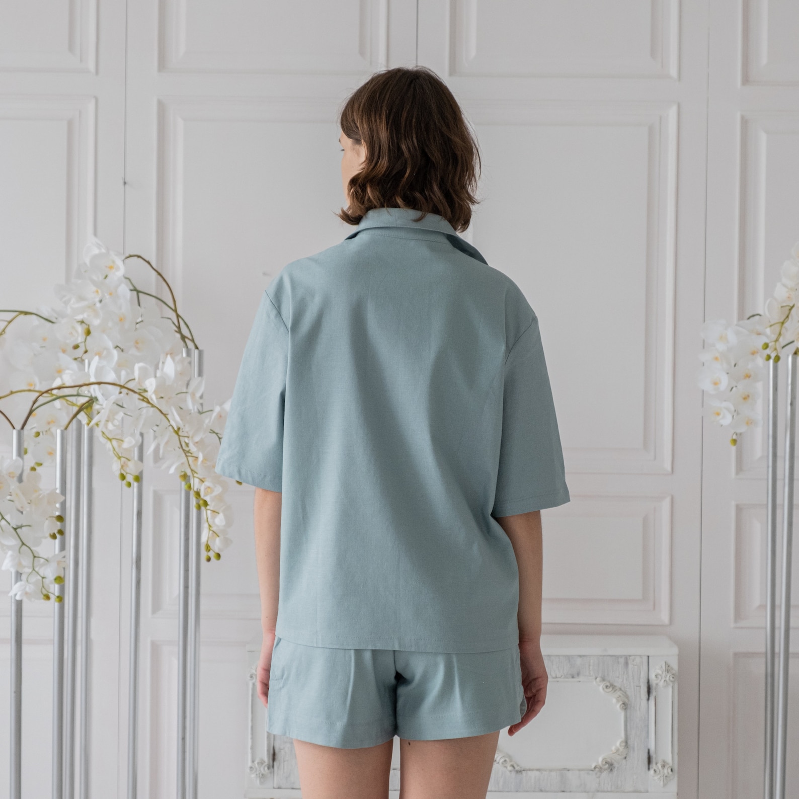 Linen Lounge Set Women, Linen Summer Outfit, Linen Sleepwear Set, Linen ...