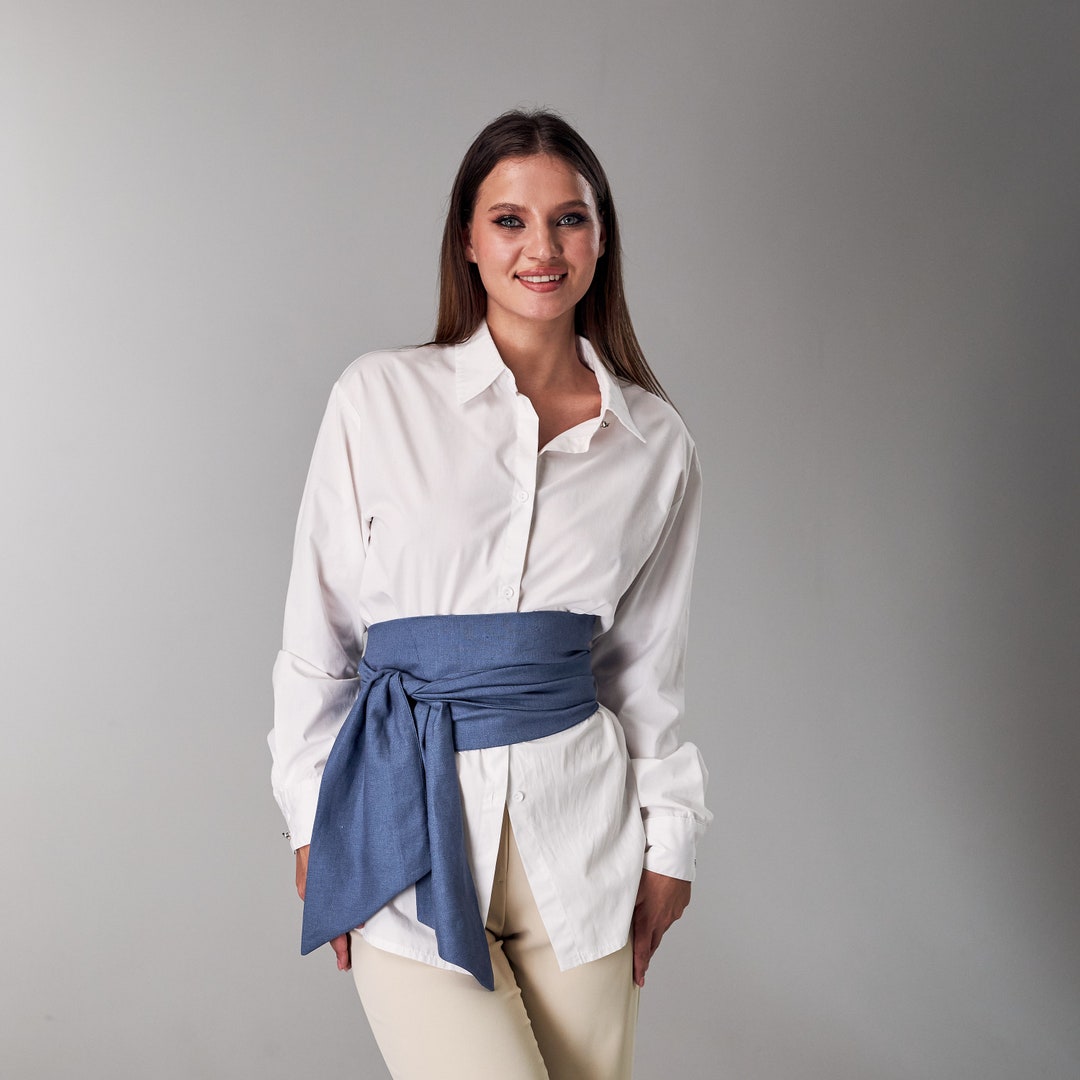 Wide Obi Belt, Japanese Style Belt, Linen Belt Sash, Corset Linen ...
