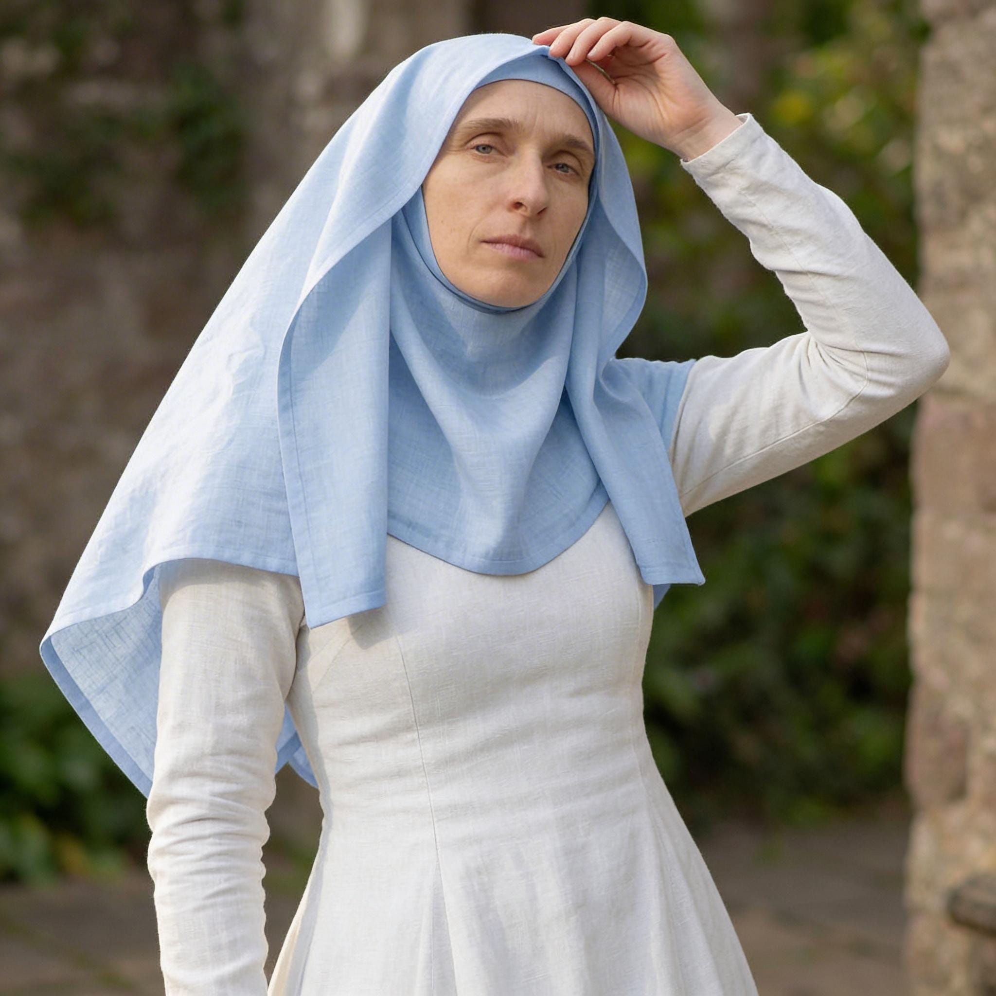 Linen Wimple And Veil Medieval Linen Wimple Linen Nun Veil