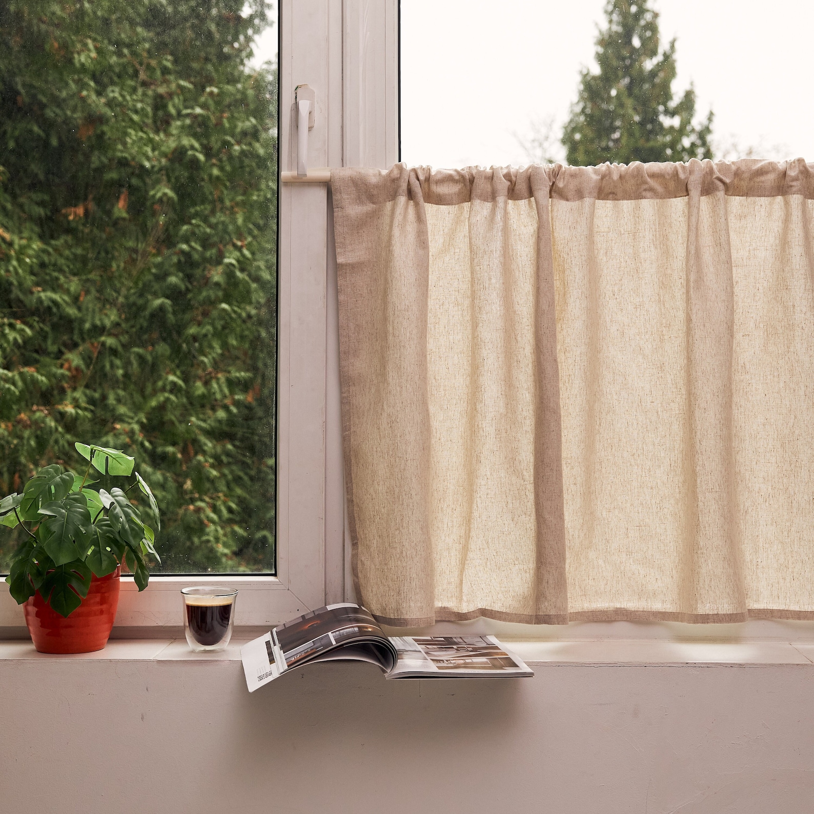 Custom Cafe Curtains, Organic Linen Curtains, Cafe Curtains Boho ...