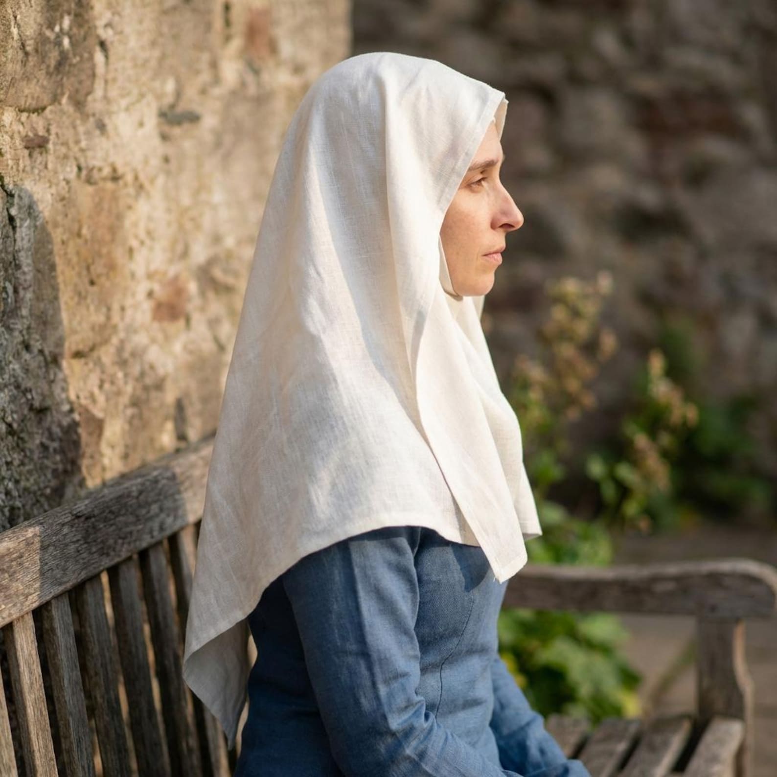 Linen Wimple And Veil Medieval Linen Wimple Linen Nun Veil