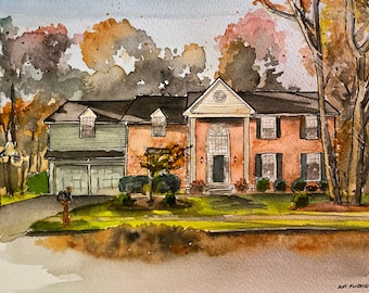 Custom House Portrait - Etsy