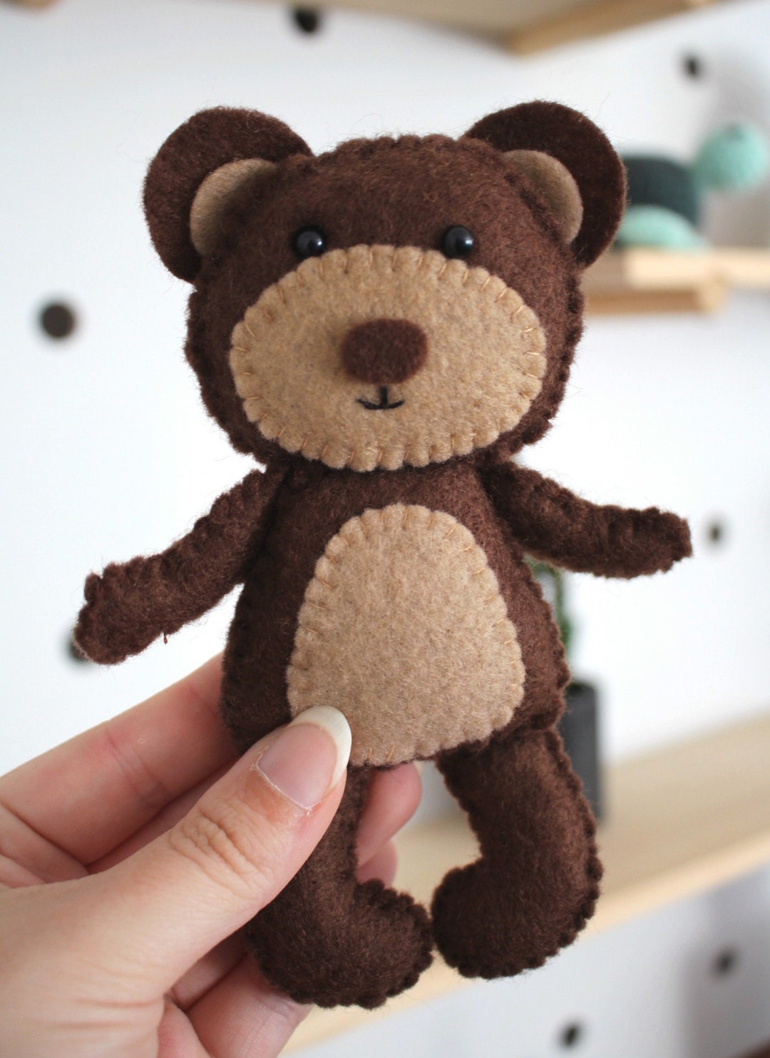 Woodland Felt Bear PDF Pattern, Felt Ornament, Felt Animals, Woodland ...