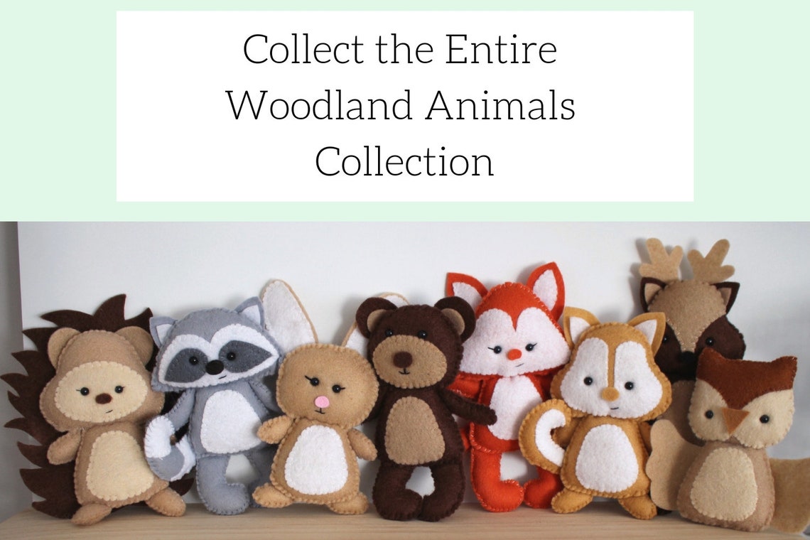 Woodland Felt Bear PDF Pattern, Felt Ornament, Felt Animals, Woodland ...