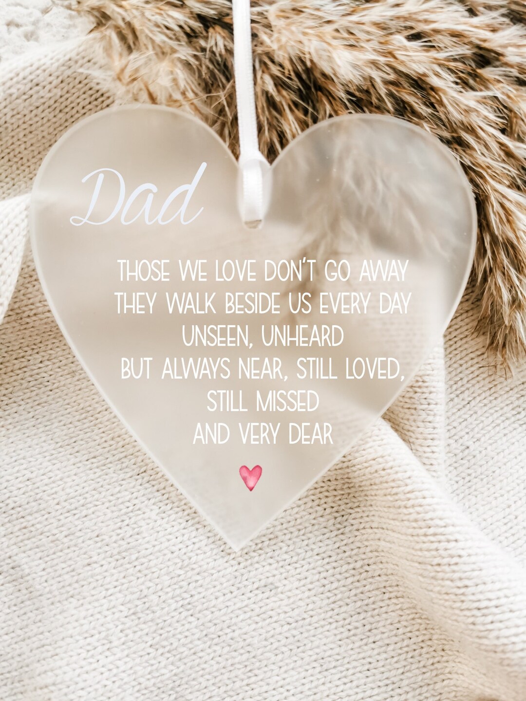 Personalised Family Remembrance Acrylic Decoration, Memorial to Mum Dad ...