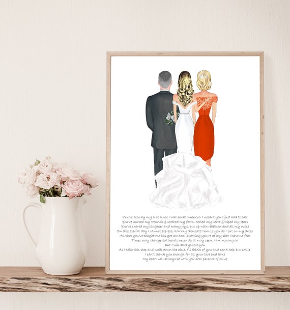 Parents of the Bride Gift Wedding Gifts for Parents Thank You Gift Wedding Gift for Parents From Bride Parents Wedding Gift UNFRAMED Etsy UK
