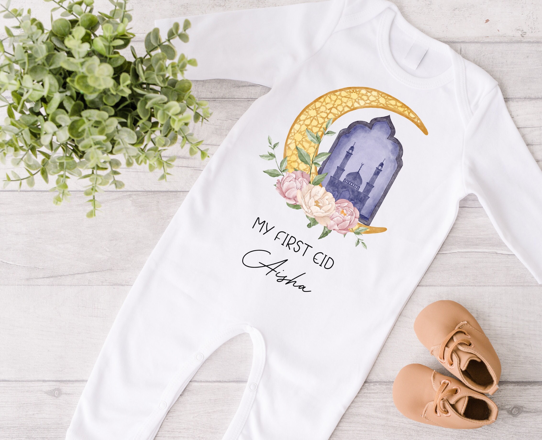 Personalised My First Eid Babygrow, Personalised First Eid, Eid Gift ...