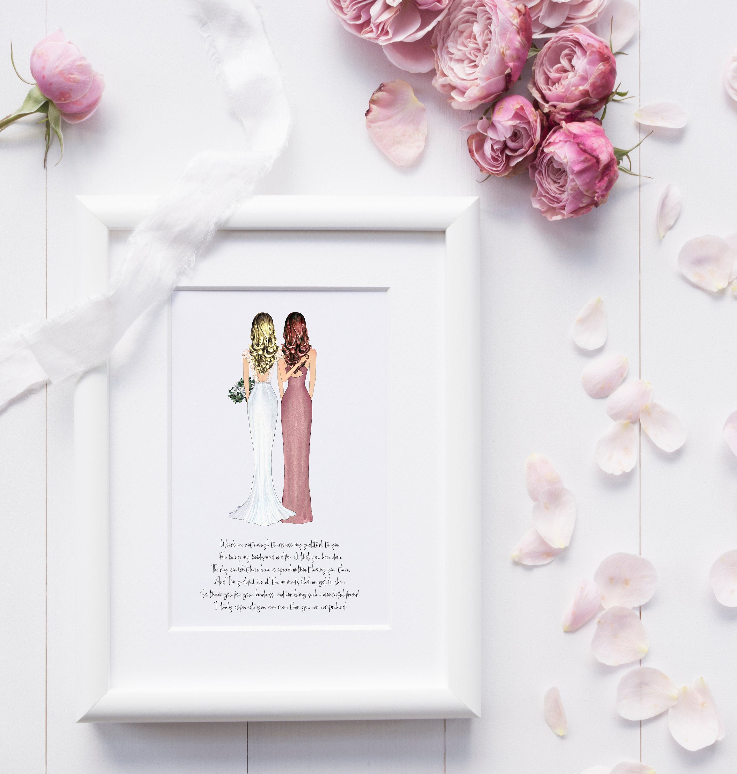 Personalised Bridesmaid Print Bridal Party Print Bridesmaid - Etsy UK