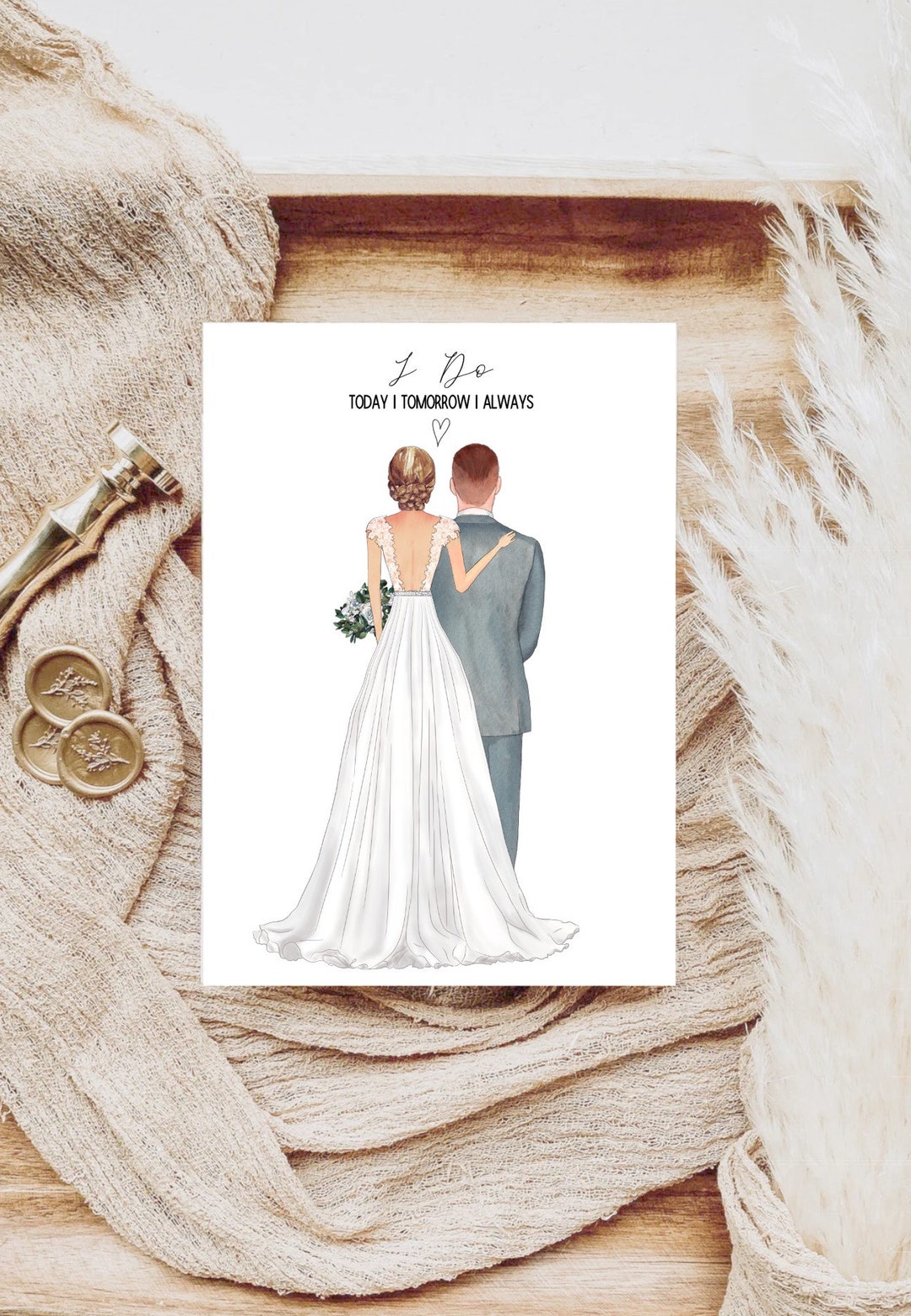 I Do Groom Card, I Do Bride Card, Wedding Day Card, Card for Groom ...