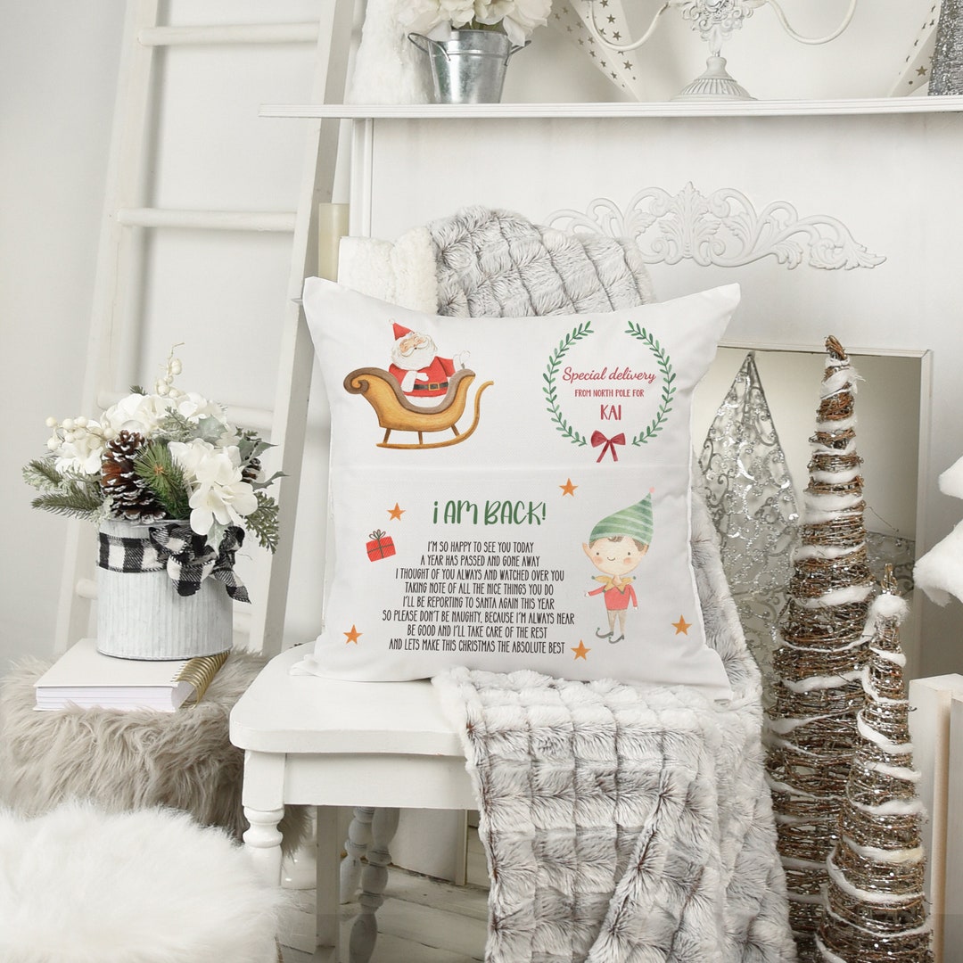 Elf on the Shelf Arrival Personalised Christmas Cushion - Etsy UK
