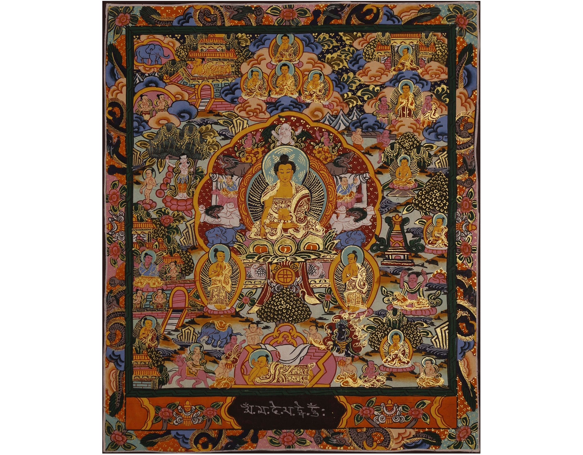 Buddhas Life Thangka / Thanka Painting From Nepal Life of Buddha ...